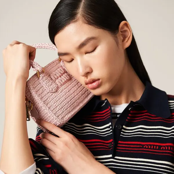 Miu Miu Crochet Bag - Alabaster Pink | Editorialist